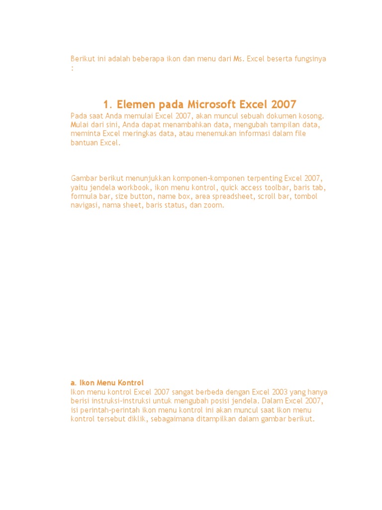 Tik (Menu Dan Icon Ms Excel | PDF
