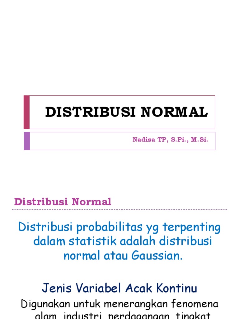 Distribusi Normal | PDF | Metode & Bahan Ajar