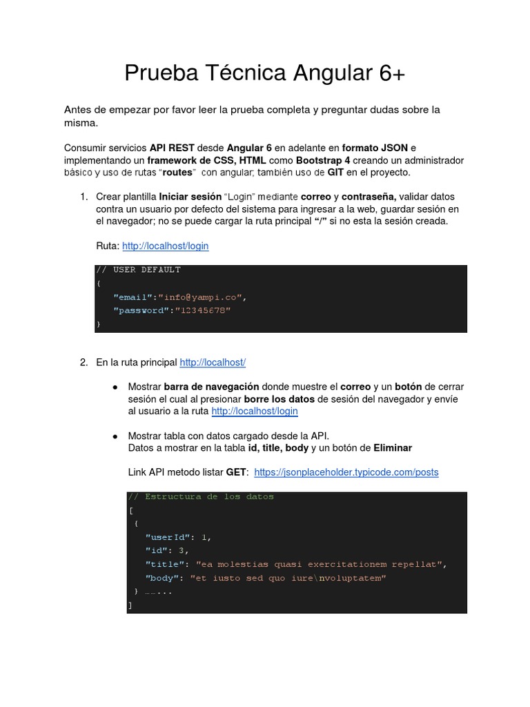 Pruebas Tecnicas Angular 12 | PDF | Bootstrap (marco frontal) | Gestión de tecnología de la ...