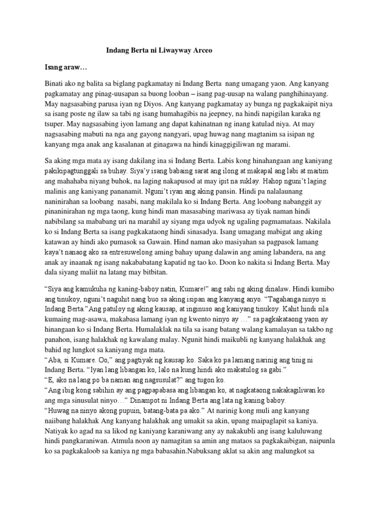 Indang Berta Ni Liwayway Arceo | PDF