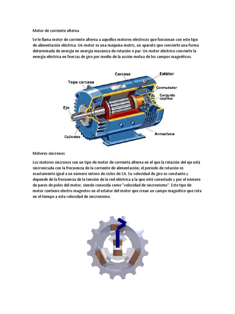 Motor de Corriente Alterna | PDF | Motor eléctrico | Ingenieria Eléctrica