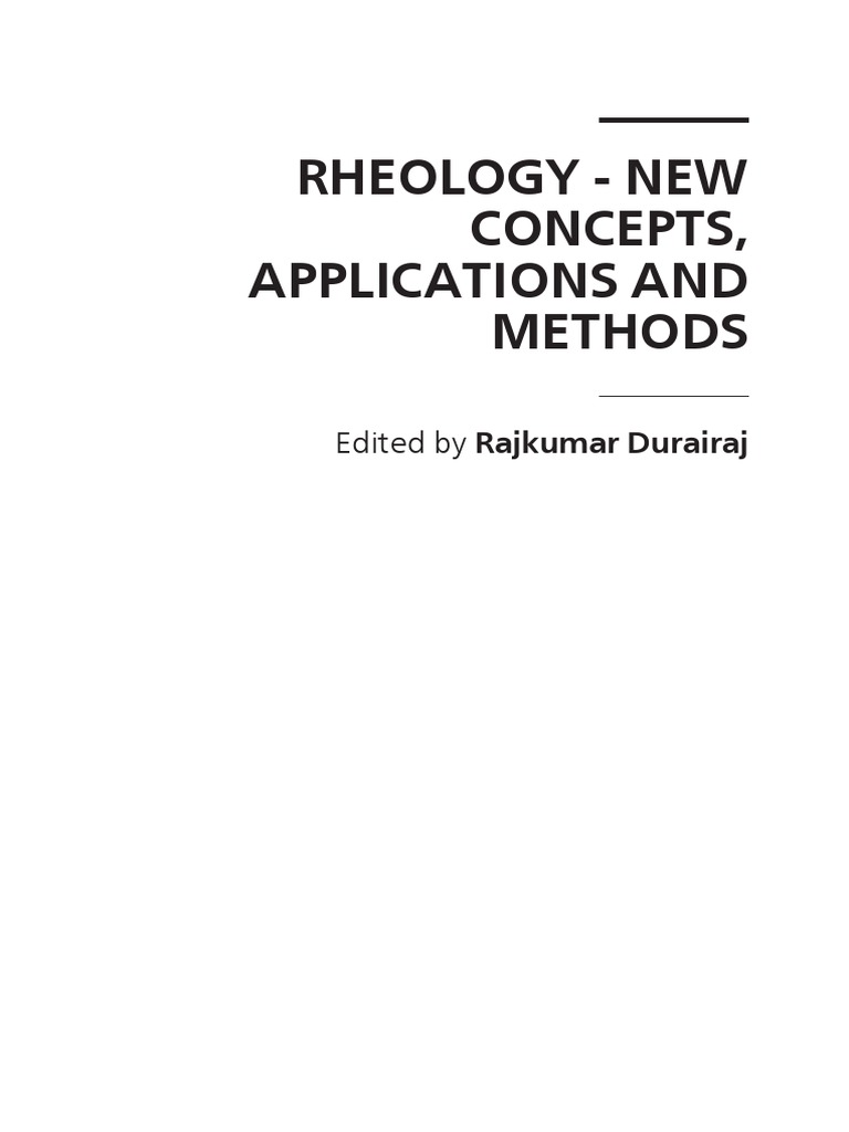 Rheology - New Concepts, Applications and Methods - Durairaj PDF | PDF ...