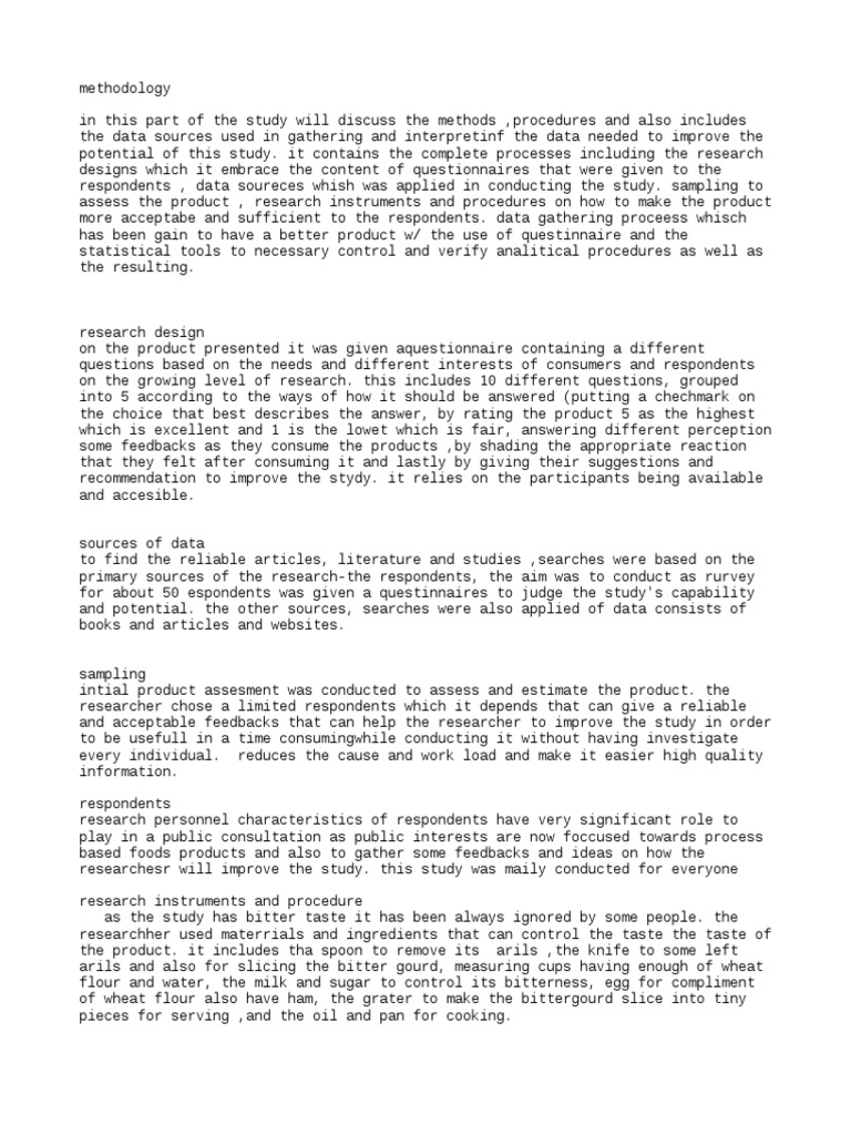 Methodology Sample | PDF | Questionnaire | Survey Methodology