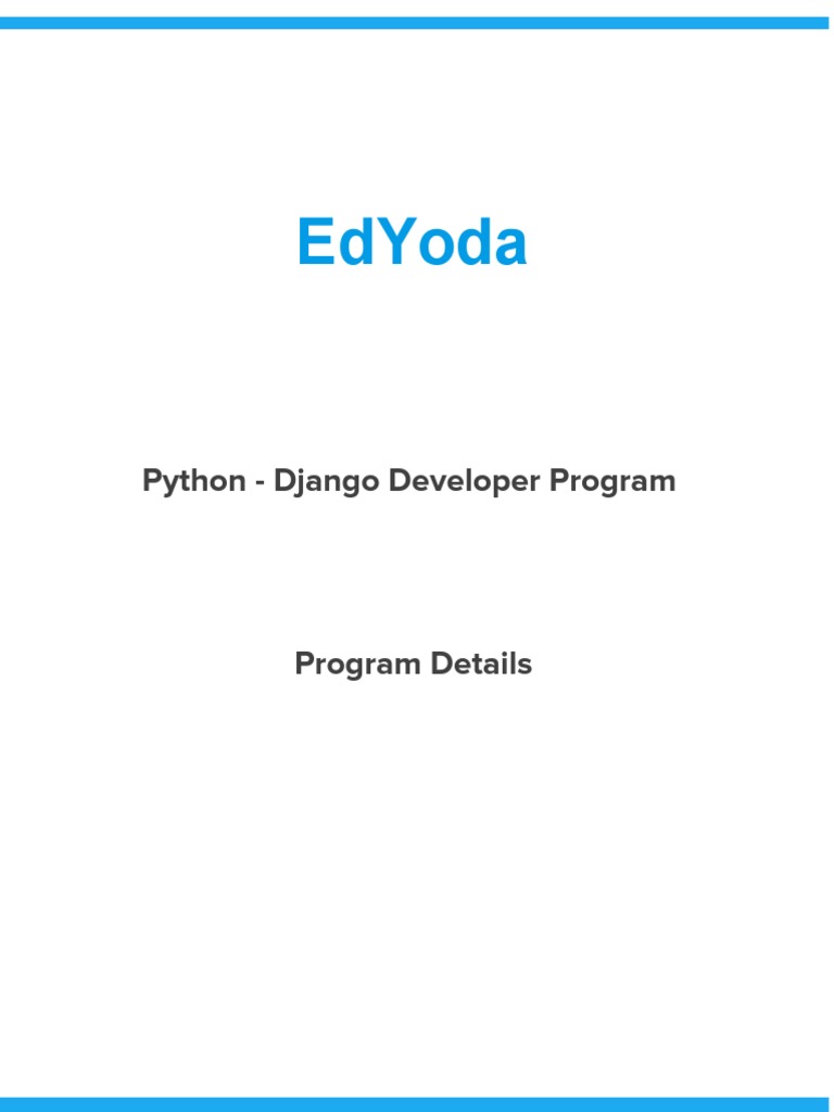 EdYoda - Python Django Developer Program | PDF | Python (Programming Language) | Parameter ...