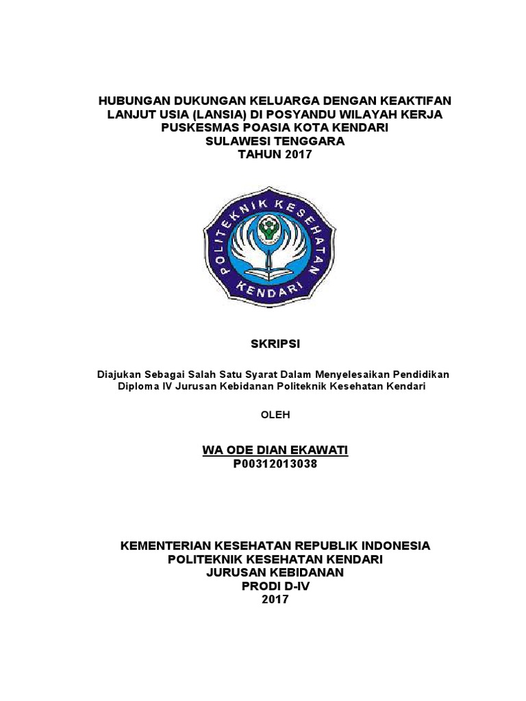 Dukungan Keluarga dan Keaktifan Lansia di Posyandu Poasia | PDF