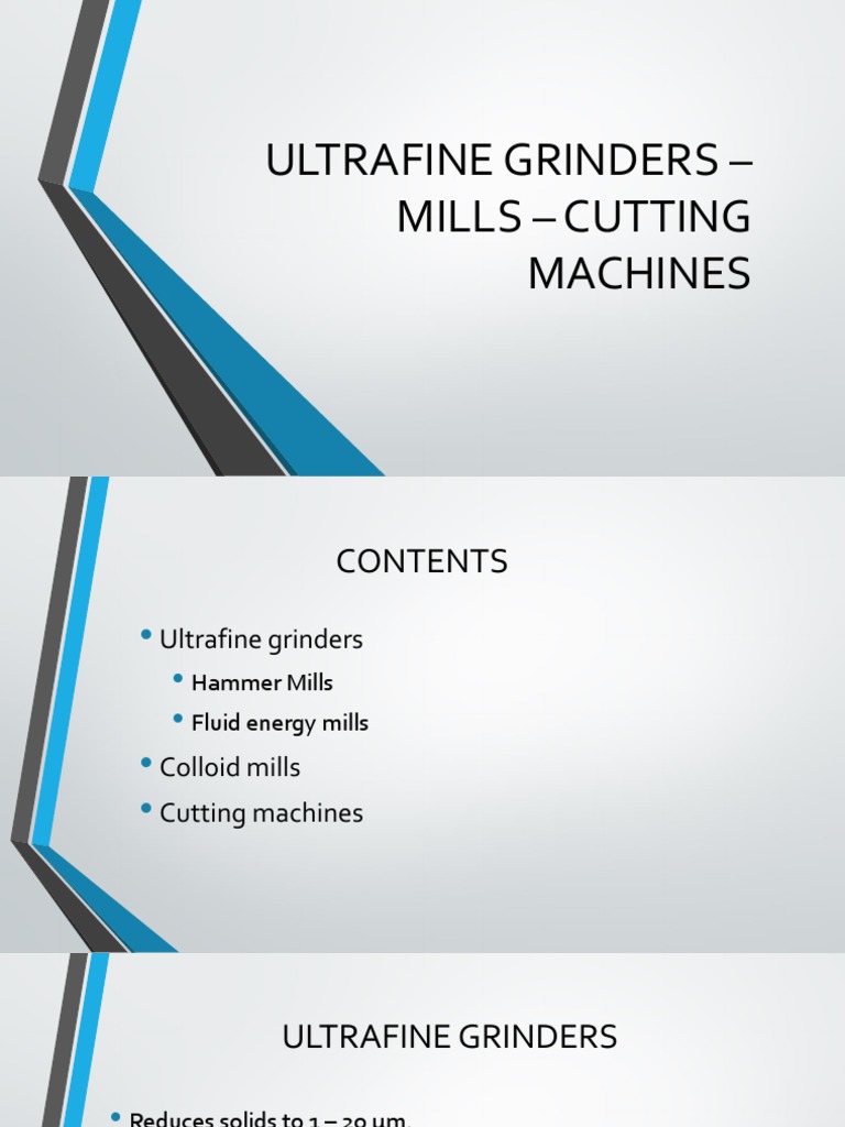 Ultrafine Grinders and Cutting Machines | PDF