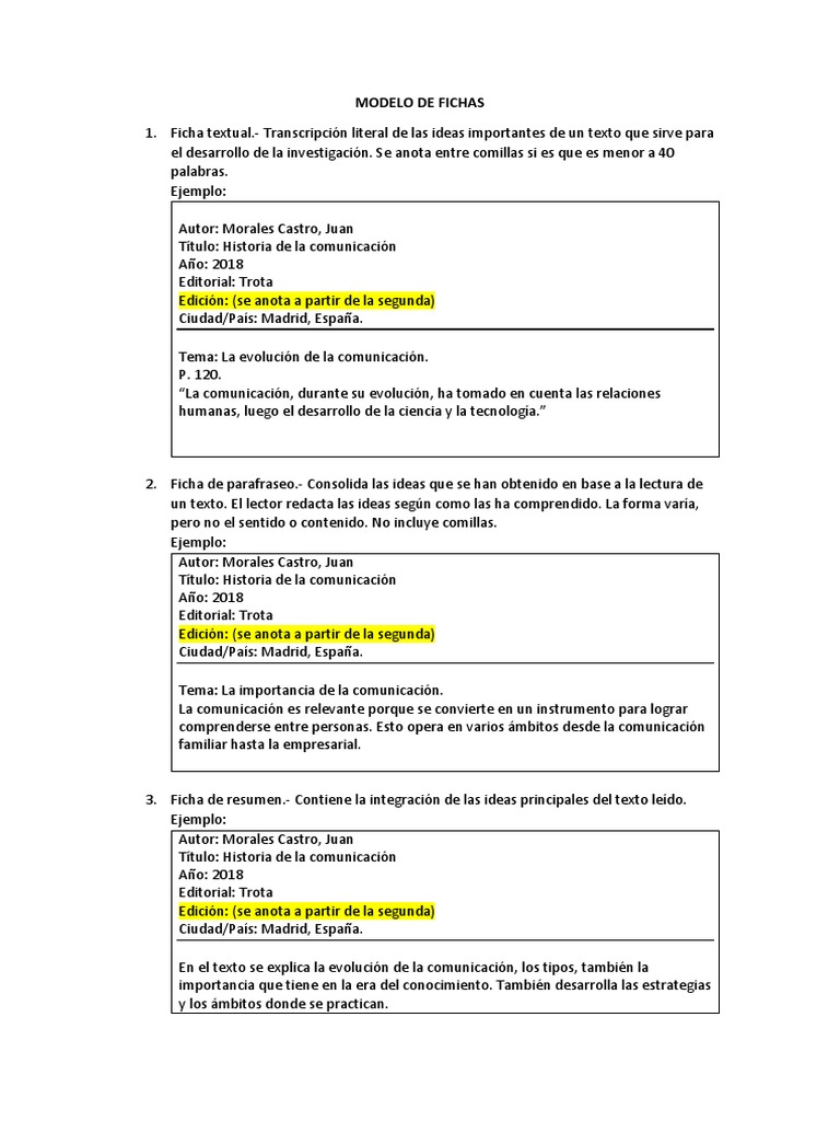 Modelo de Fichas | PDF