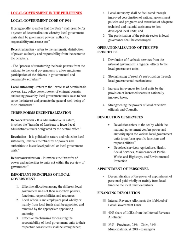 An Overview of Local Government Structure and Operations in the ...