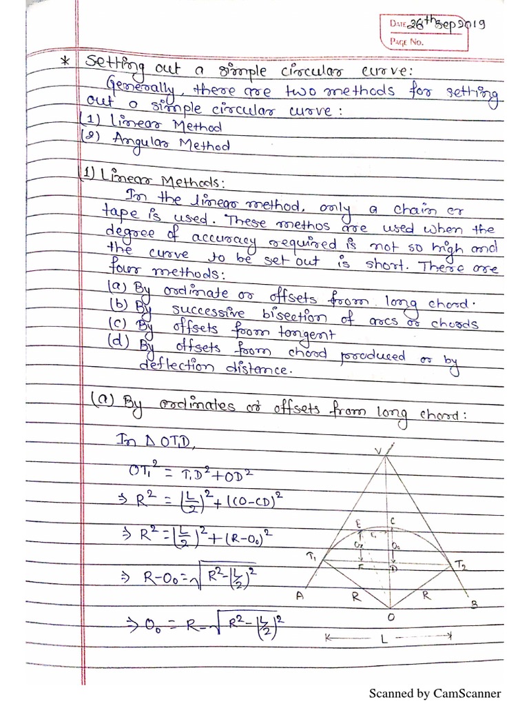 Various Methods of Setting Out Simple Circular Curve | PDF