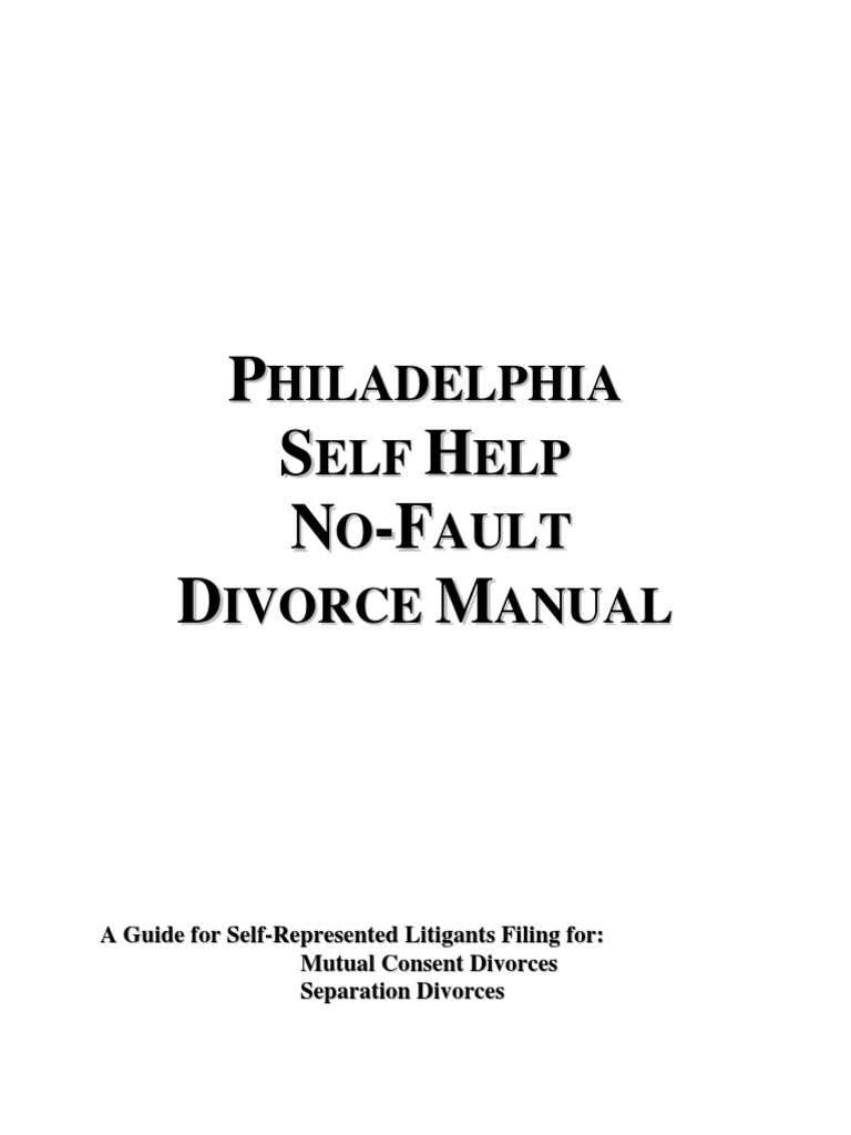 Philadelphia Self Help No Fault Divorce Manual Updated | PDF | Divorce ...