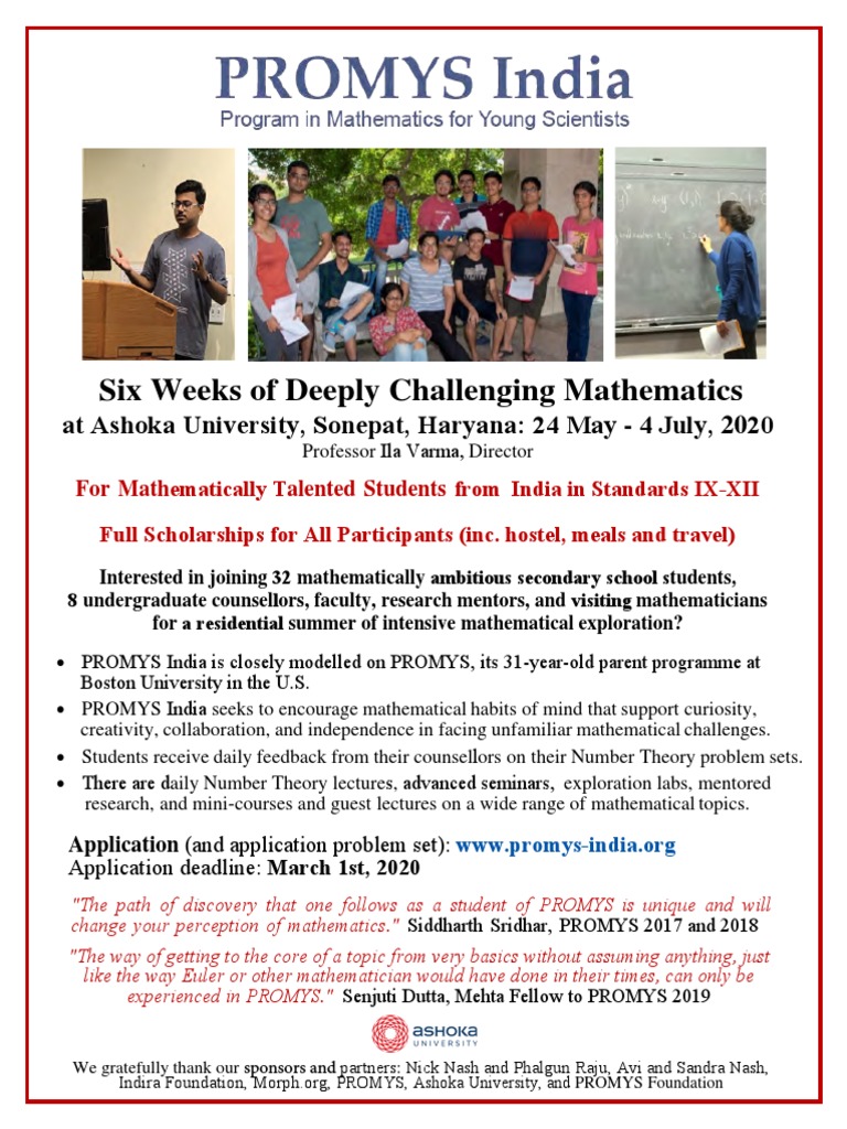 PROMYS India: Summer Math Program 2020 | PDF | Computers