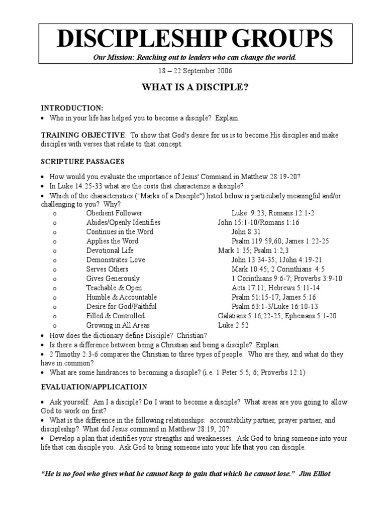 1 Discipleship | PDF | Disciple (Christianity) | Gospel Of Matthew