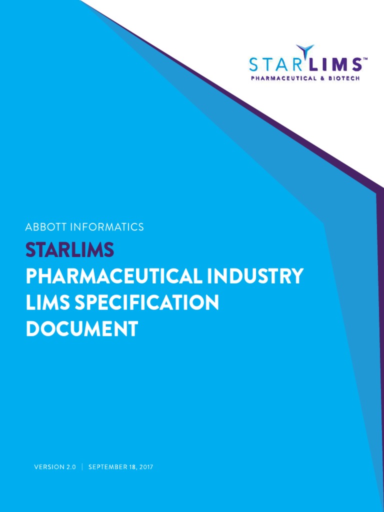 Starlims Pharmaceutical Industry Lims Specification Document PDF | PDF ...