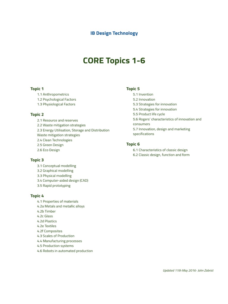 IB SL Design Technology Revision Guide PDF | PDF | Human Factors And ...