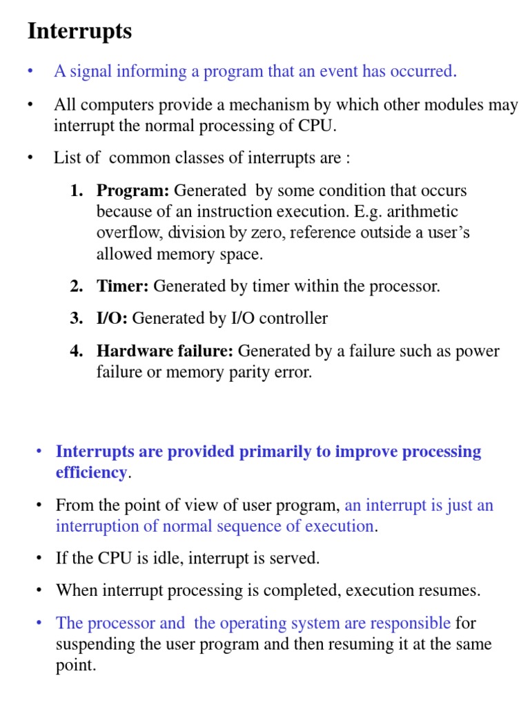 Interrupts | PDF | Central Processing Unit | Process (Computing)