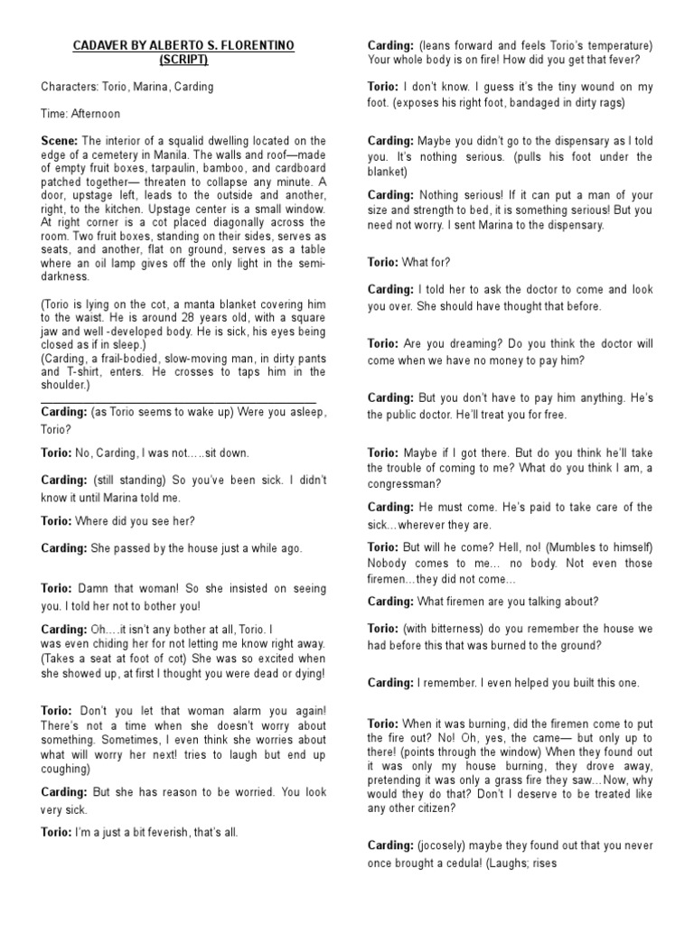 Cadaver by Alberto Florentino | PDF