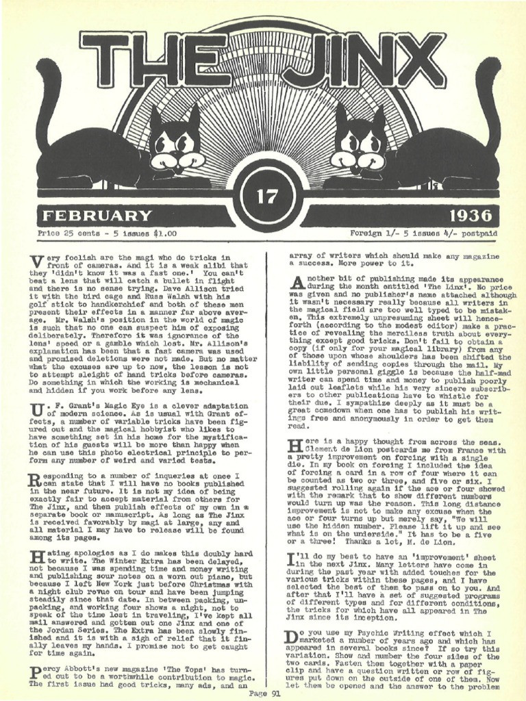 The Jinx Issue 017 | PDF | Magic (Illusion)