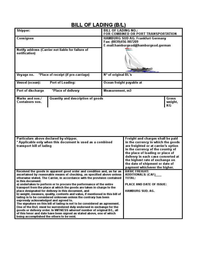 Bill of Lading | PDF | Cargo | Bill Of Lading