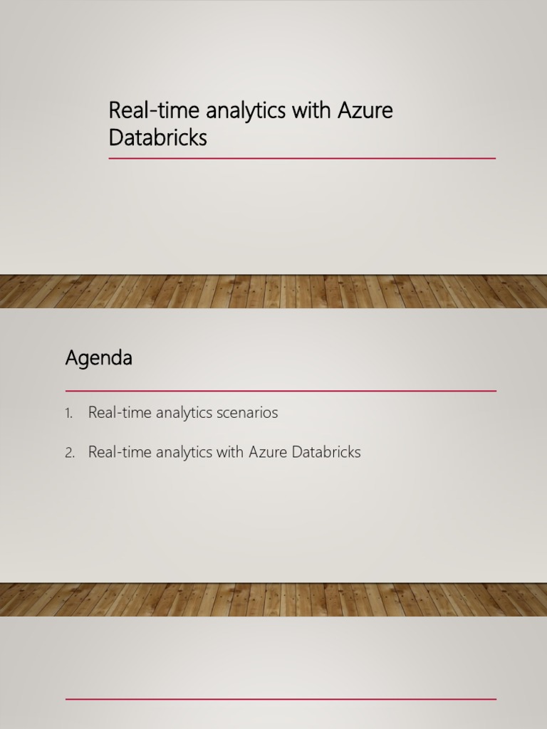 Real-Time Analytics With Azure Databricks | PDF | Apache Spark | Analytics