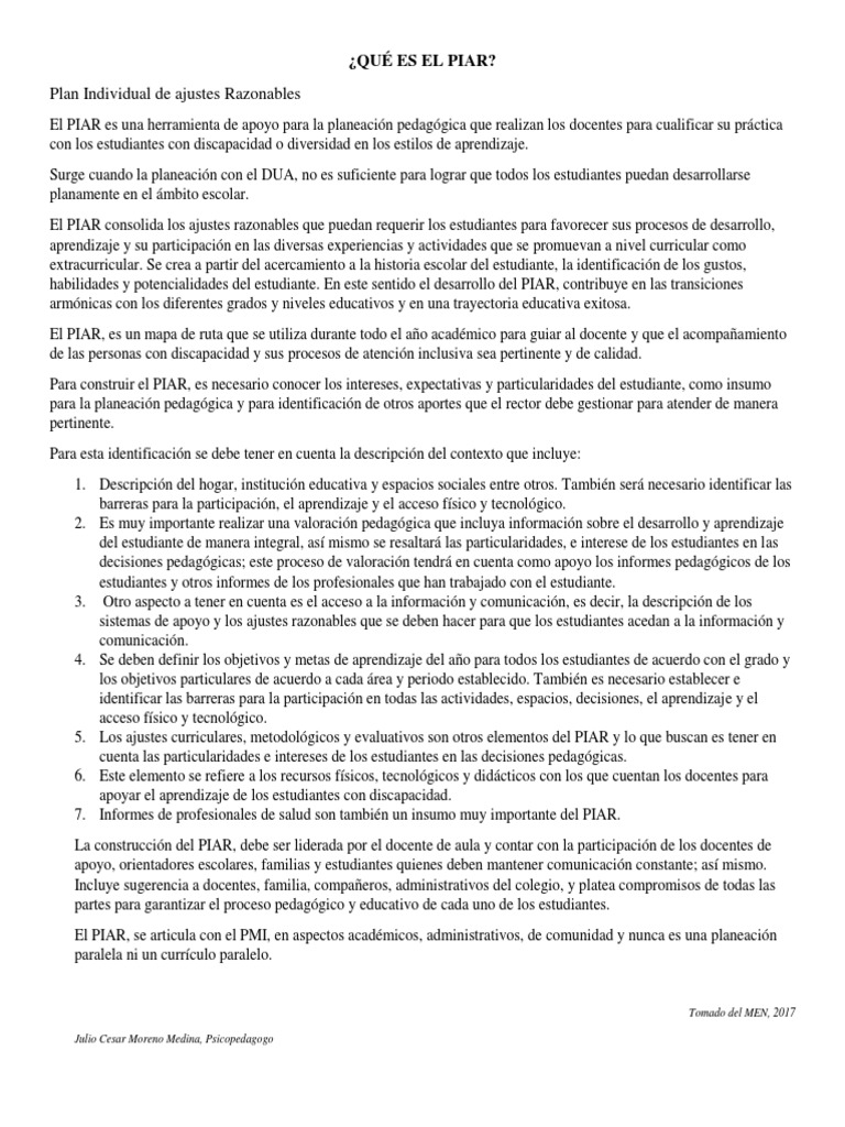 Que Es El Piar | PDF | Planificación | Aprendizaje