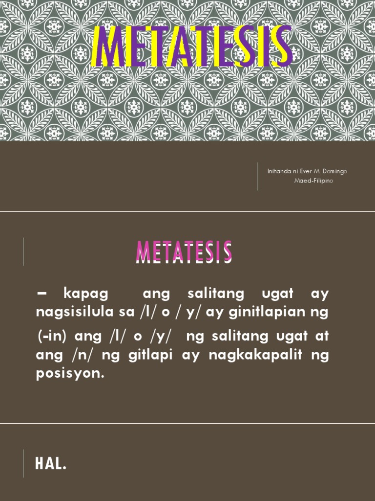 Metatesis | PDF