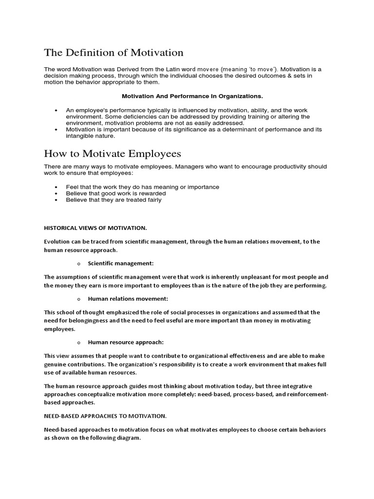 Motivational Approach To Management | PDF | Motivation | Motivational