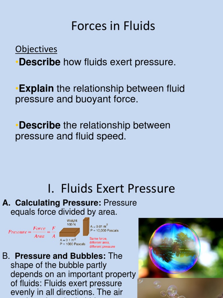 Forces in Fluids | PDF | Buoyancy | Pressure