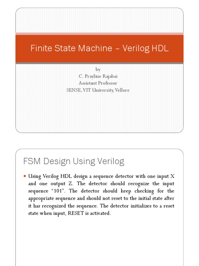 FSM Design for Sequence Detection in Verilog | PDF | Teaching Methods ...
