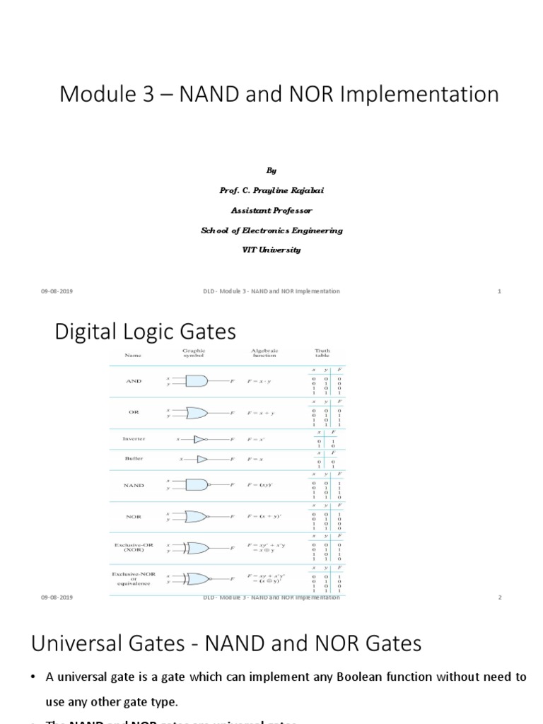 Nand Nor Implementation PDF | PDF | Logic Gate | Digital Electronics