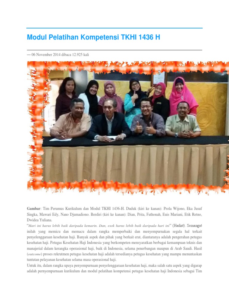 Modul Pelatihan Kompetensi TKHI 1436 H | PDF | Karier & Perkembangan