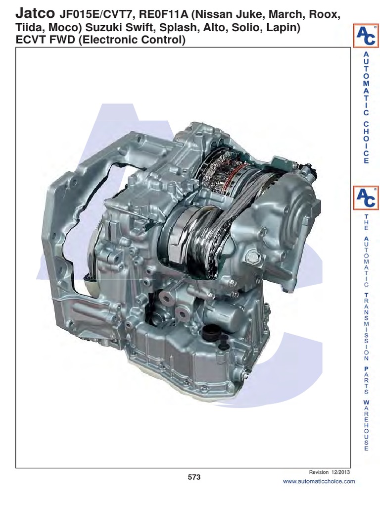 Jatco JF015E/CVT7 Transmission Component Illustration and Part Number ...