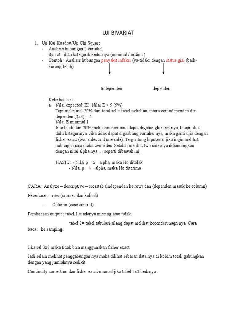 Uji Bivariat: Chi-Square & T-Test | PDF | Metode & Bahan Ajar | Sains ...