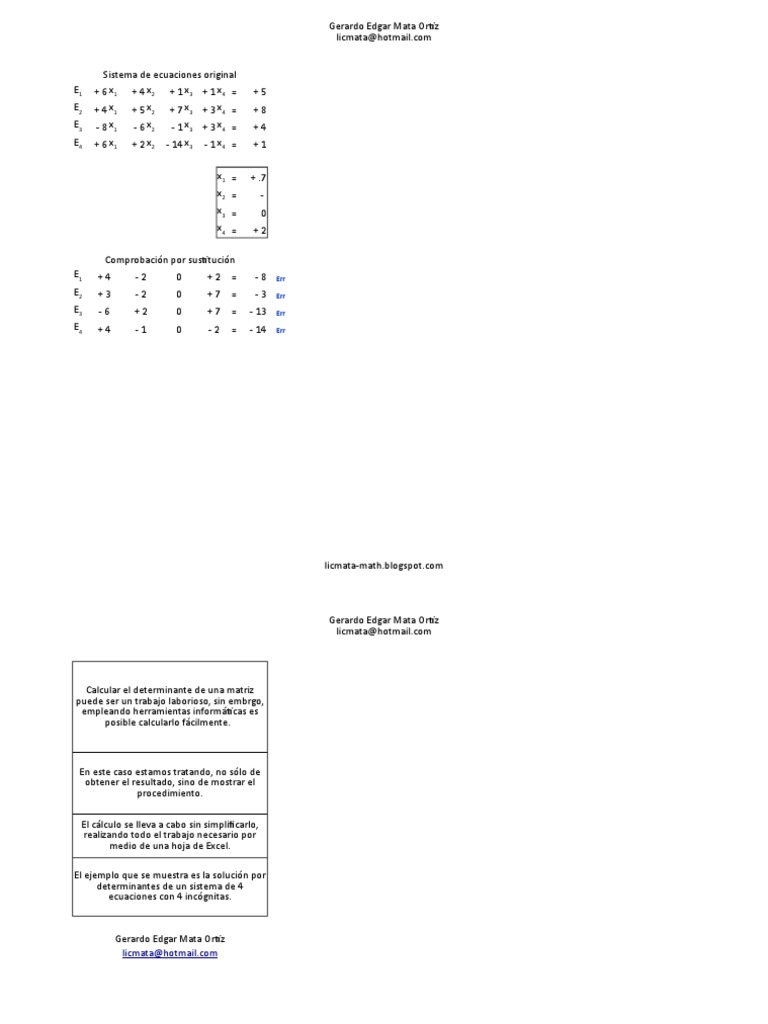 Cramer 4x4 | PDF | Objetos matemáticos | Ecuaciones