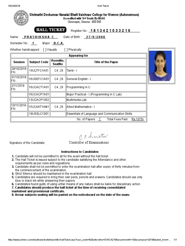 Hall Ticket PDF | PDF | Learning