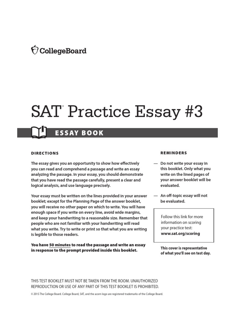 PrepScholar Sat Practice Test 3 Essay PDF | PDF | Sat | Essays