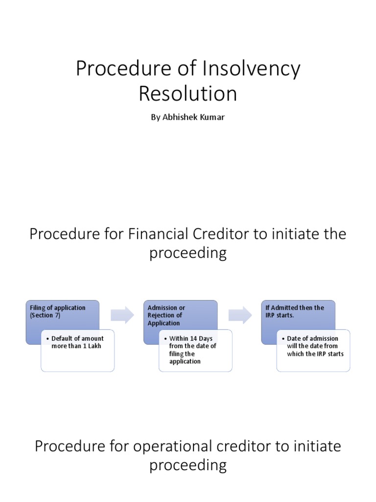 Insolvency Resolution Process Guide | PDF | Bankruptcy | Liquidation
