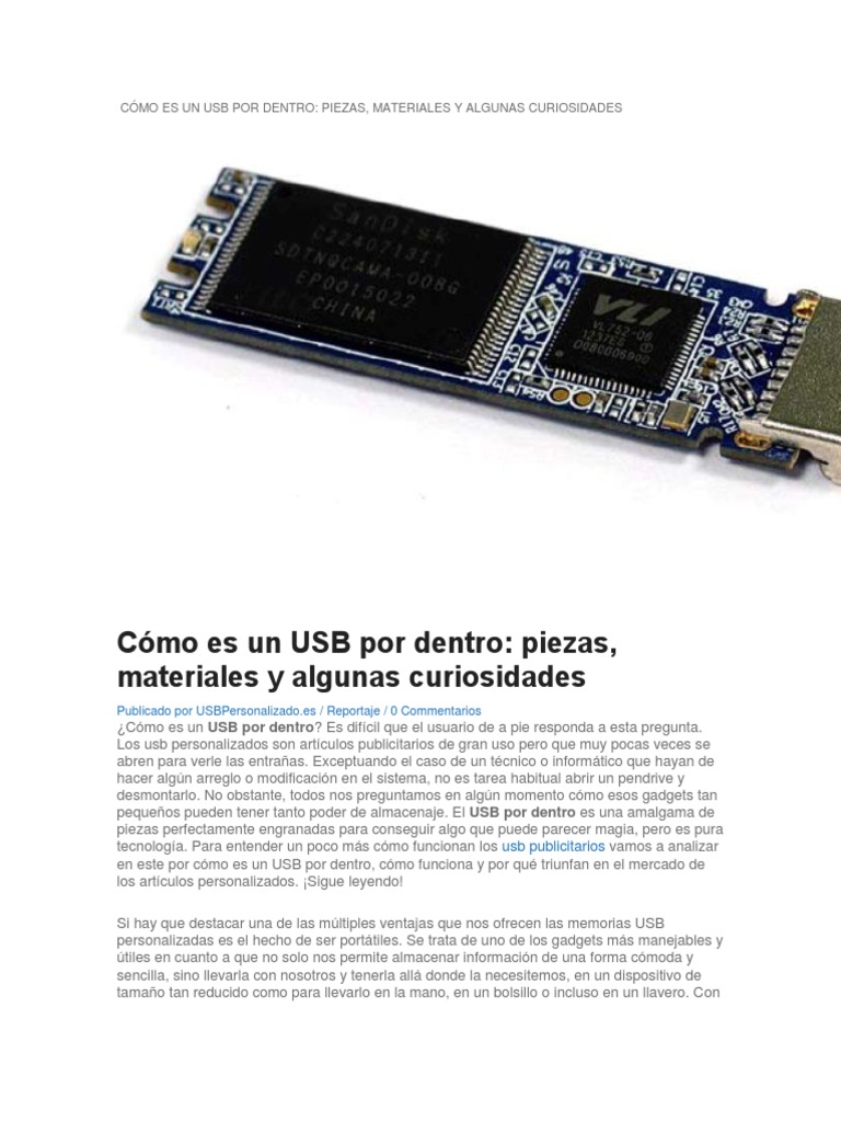 CÓMO ES UN USB POR DENTRO | PDF | Almacenamiento de datos de la ...
