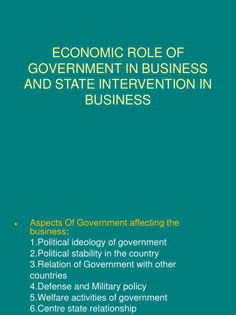 ECONOMIC ROLES OF Govt | PDF | Economic Interventionism | Trade
