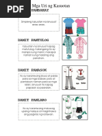 Mga Iba't Ibang Uri NG Kasuotan | PDF