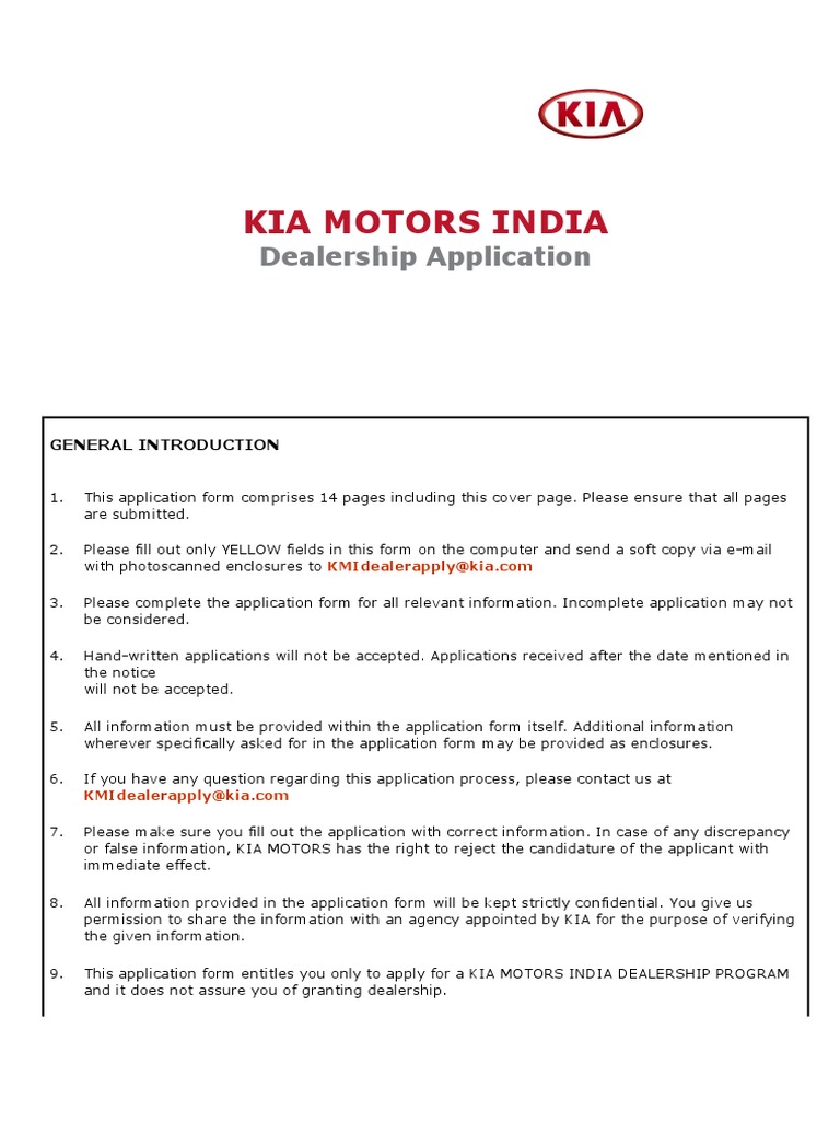 KIA Motors India Dealership Application | PDF | Revenue | Equity (Finance)