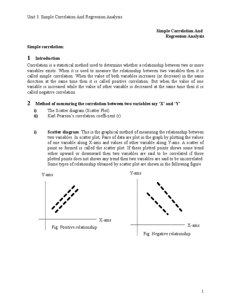 Unit 3 Simple Correlation and Regression Analysis1 | PDF | Correlation And Dependence ...