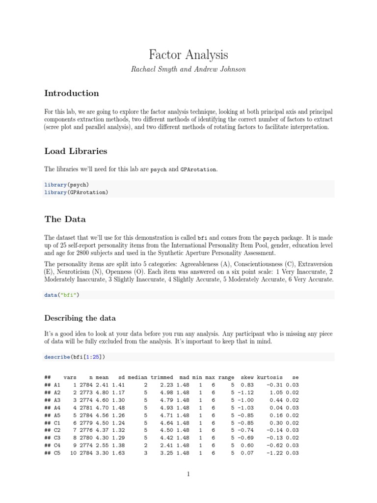 10 Factoranalysis Pdf Factor Analysis Principal Component Analysis