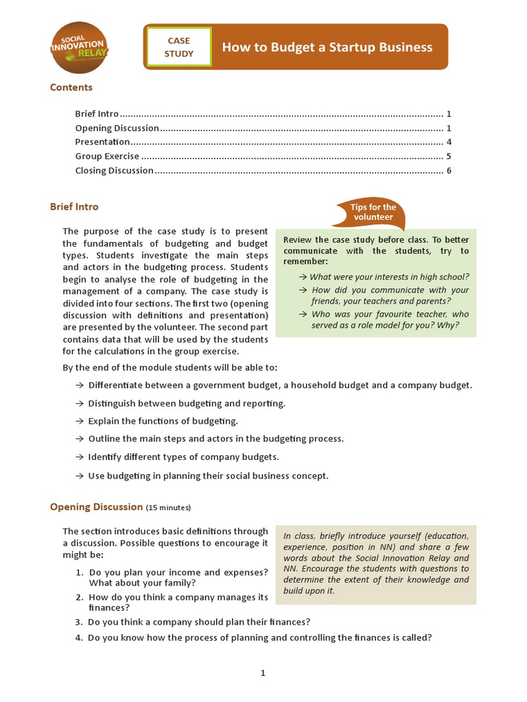 Budgeting Fundamentals for Startups | PDF | Budget | Revenue