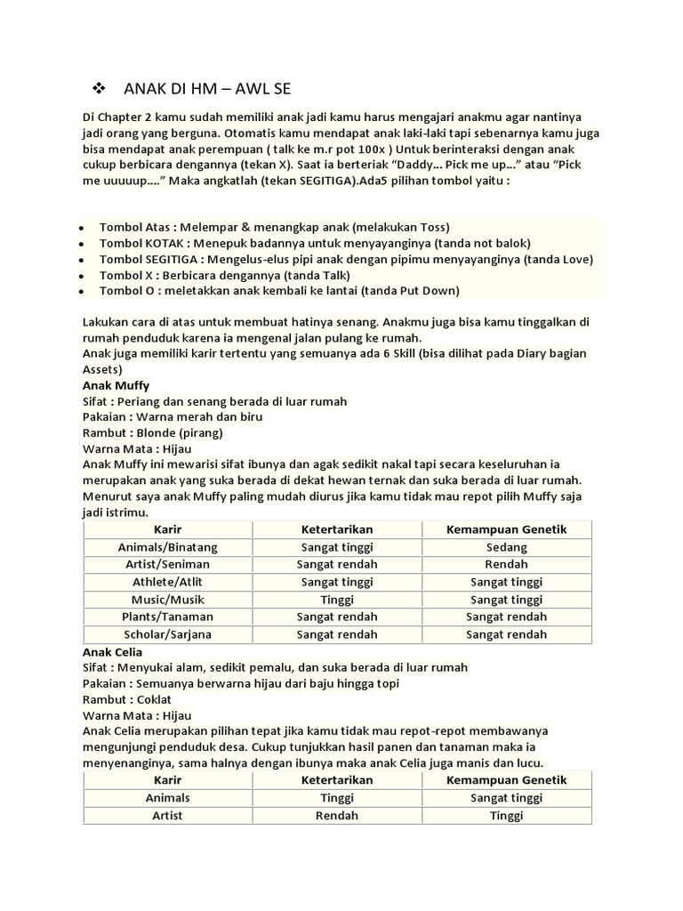 Panduan Mengasuh Anak di HM AWL SE | PDF