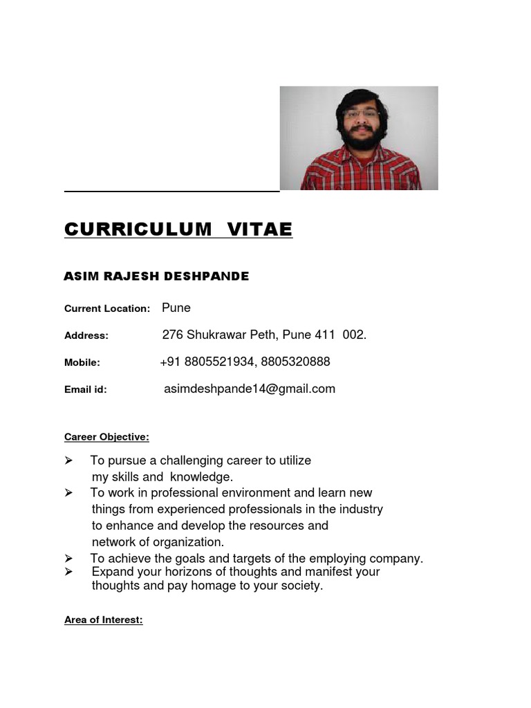 Asim Deshpande's CV | PDF | Cognition | Behavior Modification
