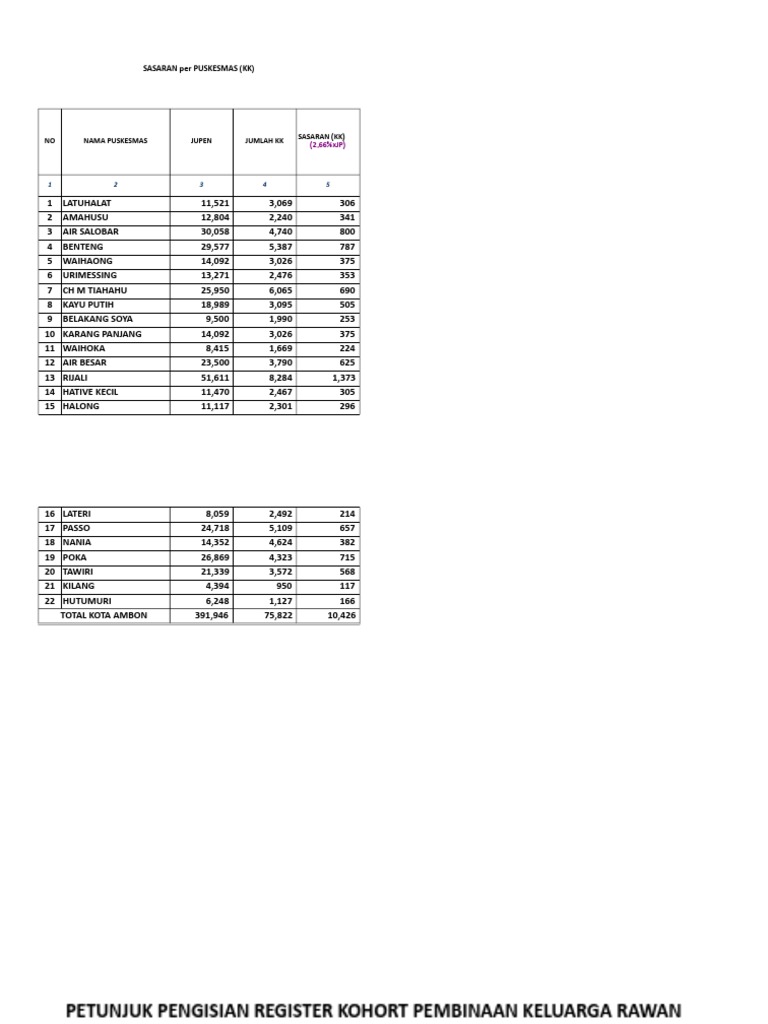 Perkesmas-Format Rumus-Puskesmas | PDF