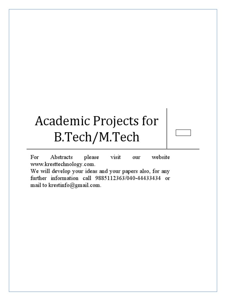 Academic Projects For B.Tech/M.Tech | PDF | Vocational Education | Data ...