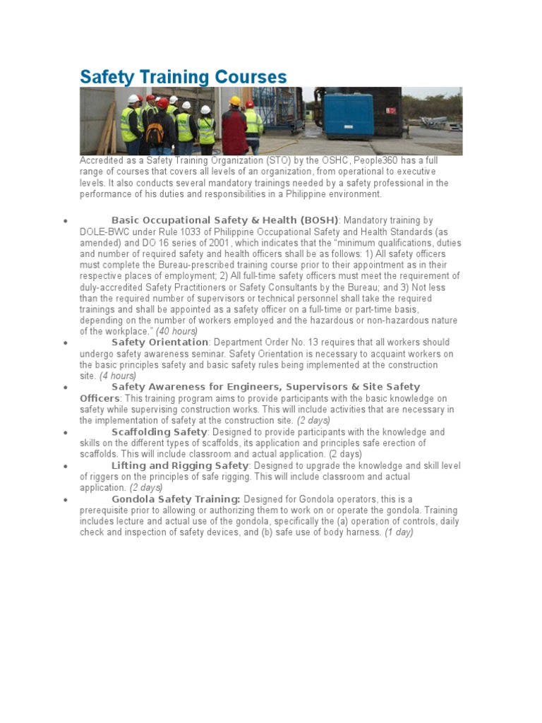 Safety Training Courses | PDF | Occupational Safety And Health | Economies