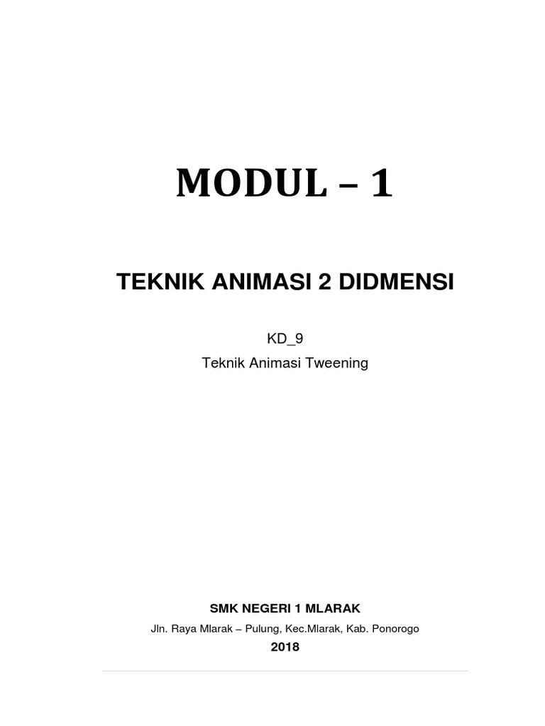 Modul-1 KD 9 Teknik-Animasi-Tweening | PDF