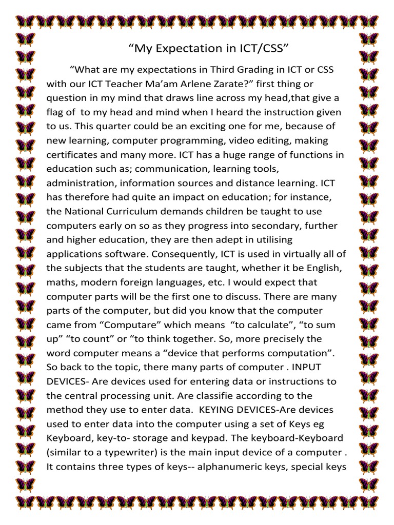 Expectations in ICT Learning | PDF | Computer Keyboard | Random Access ...